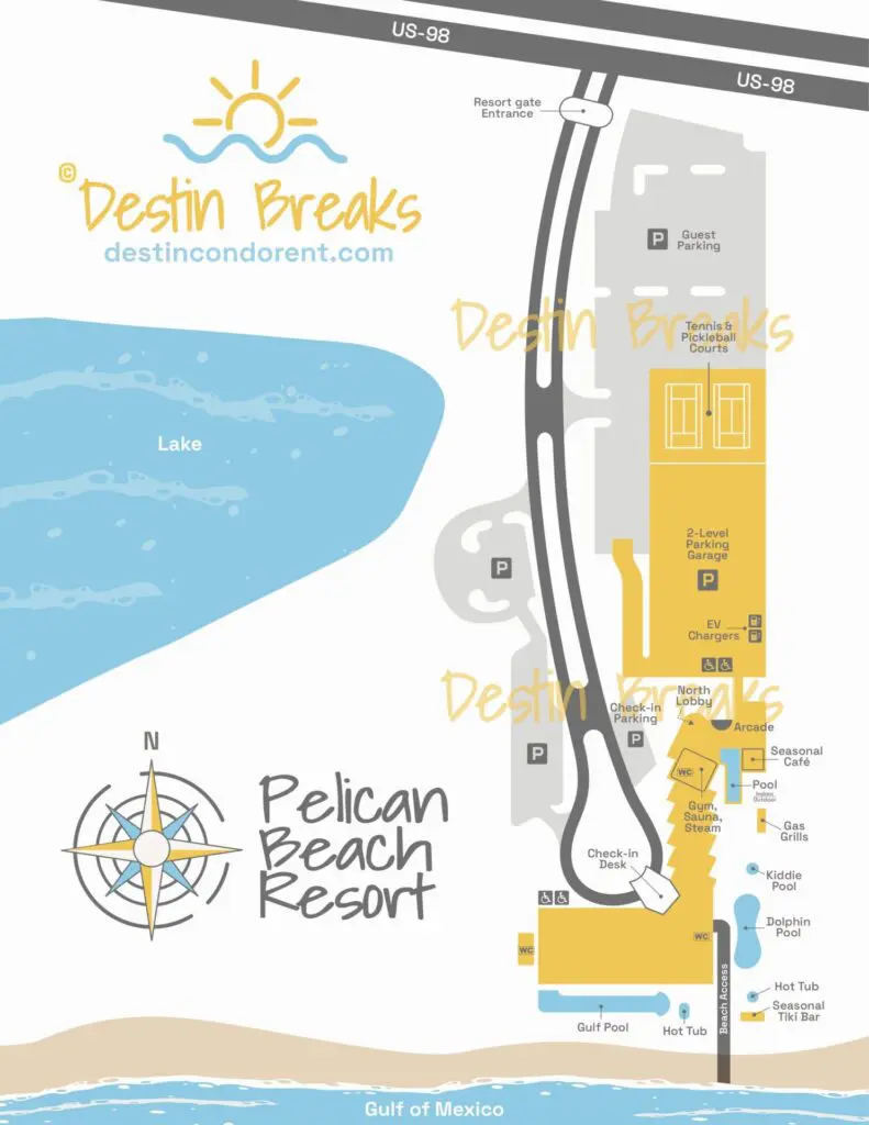 Map Of Destin Beachfront Condos Seascape Beach Resort In Destin,